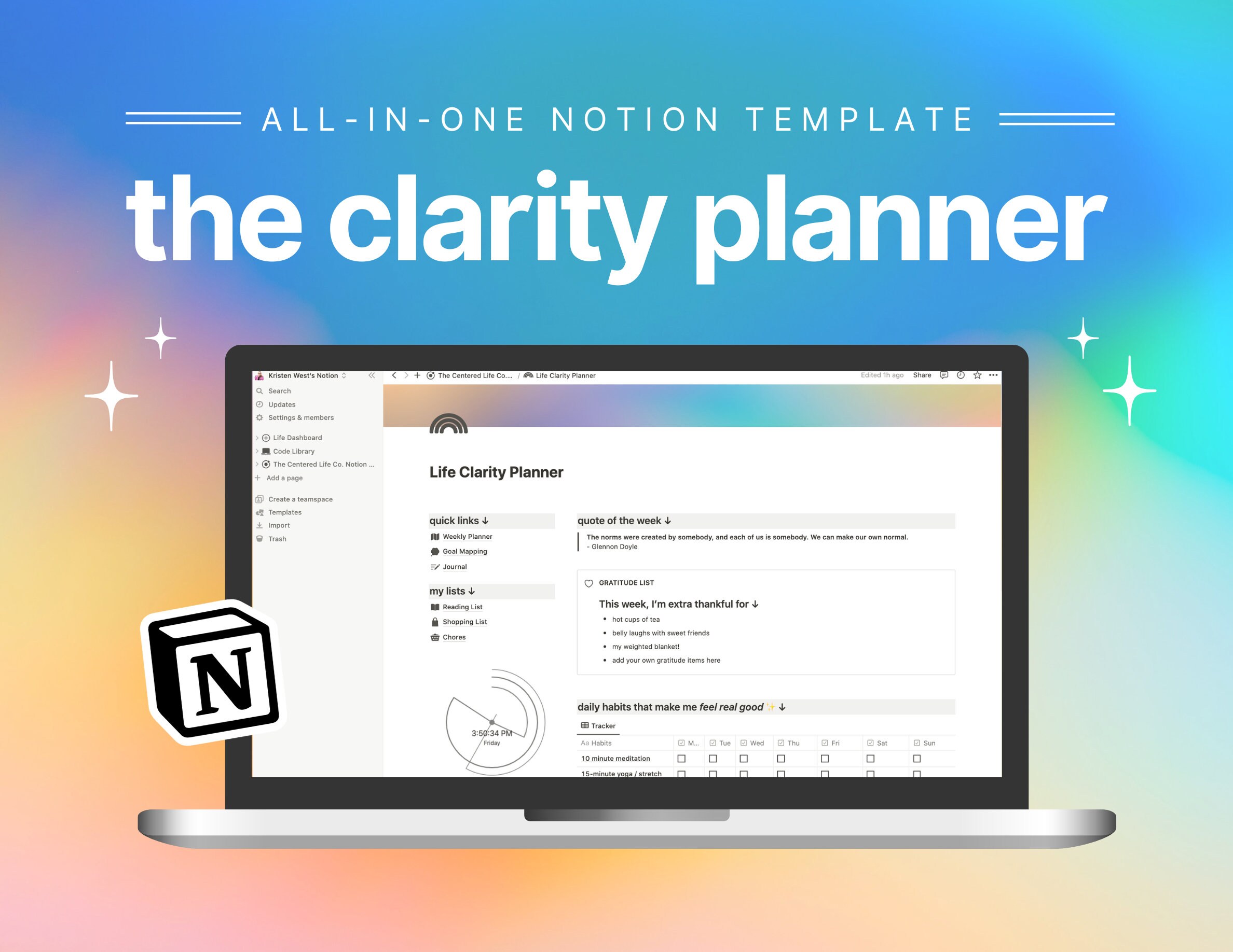 Notion Template || Notion Planner | Minimal Aesthetic Notion Dashboard ...