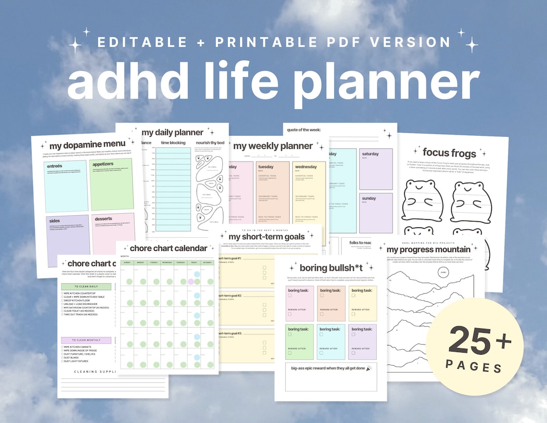 ADHD Planner PRINTABLE Version || ADHD Life Planner | Weekly Planner ...