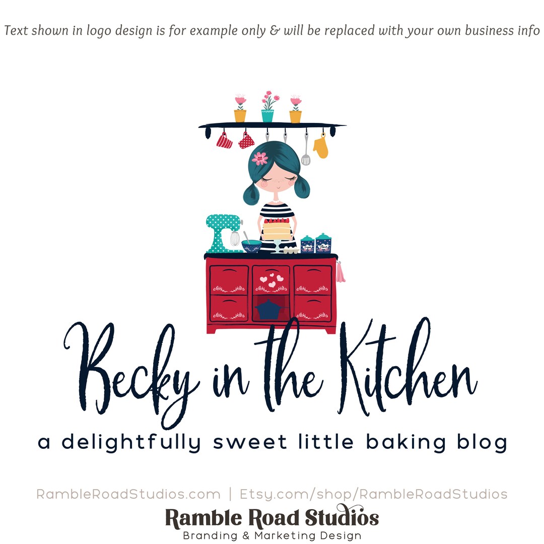 Baking Premade Blog Header & Logo Design Web Print Files Watermarks ...