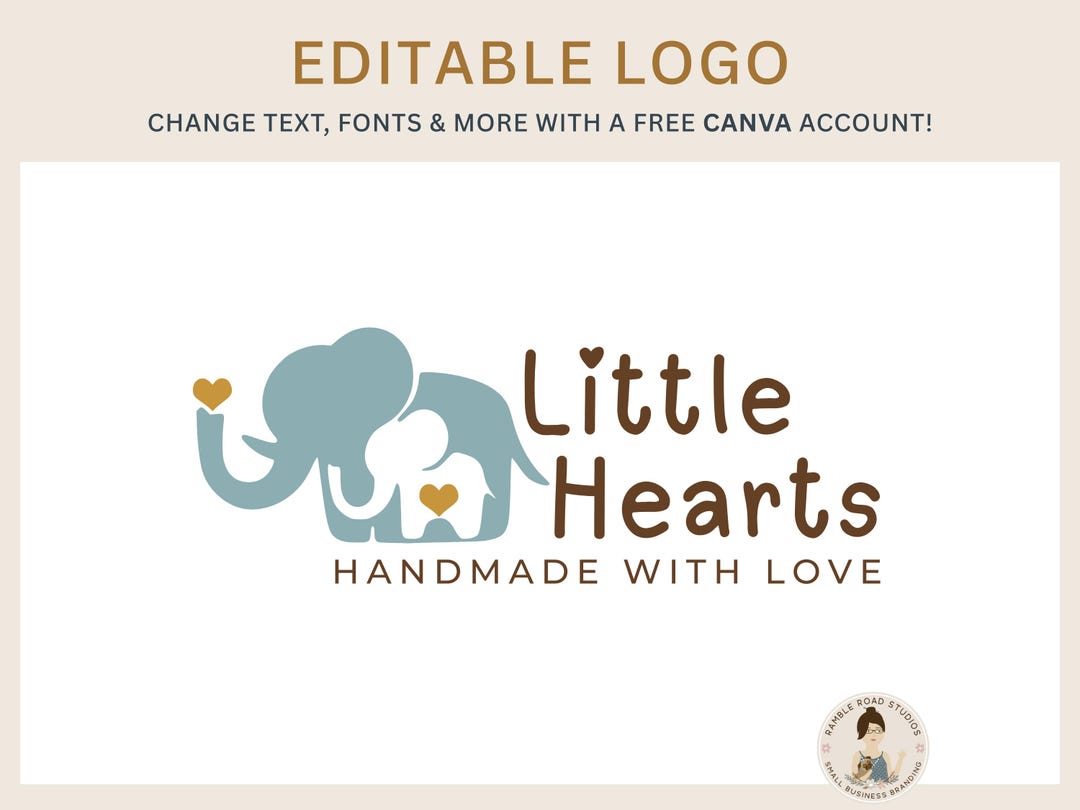 Editable Elephant Logo Template – DIY Canva Template Mama and Baby ...