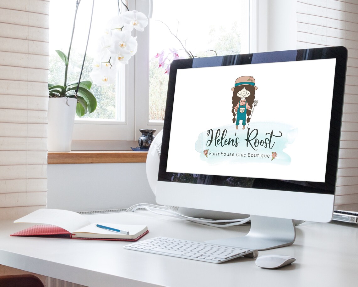 Farm Girl Premade Logo Design Web Print Files Watermarks - Etsy