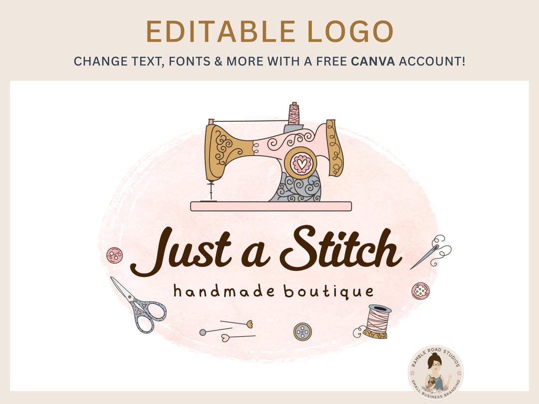 DIY Sewing Logo Template: Editable Canva Design (instant Download) - Etsy
