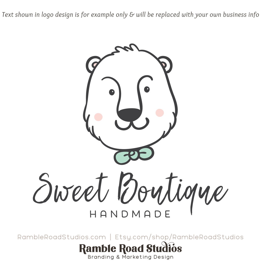 Bear Premade Logo Design Web & Print Files Watermarks - Etsy