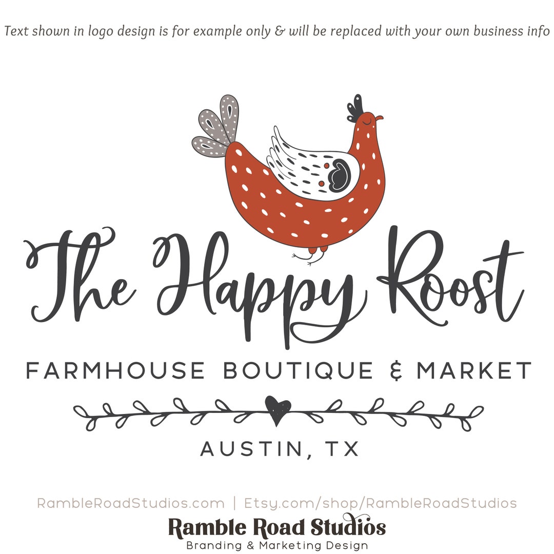 Hen Premade Logo Design Web Print Files Watermarks Limited Edition ...