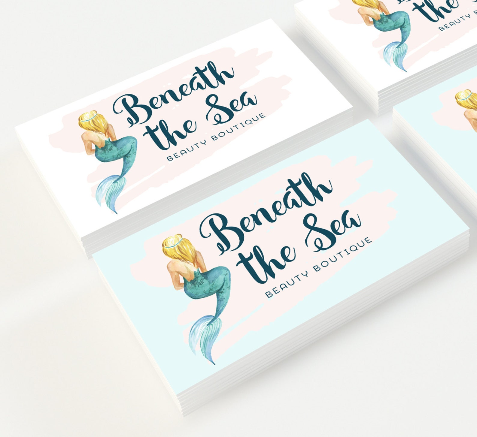 Mermaid Logo Design Web Print Files Watermarks Limited | Etsy