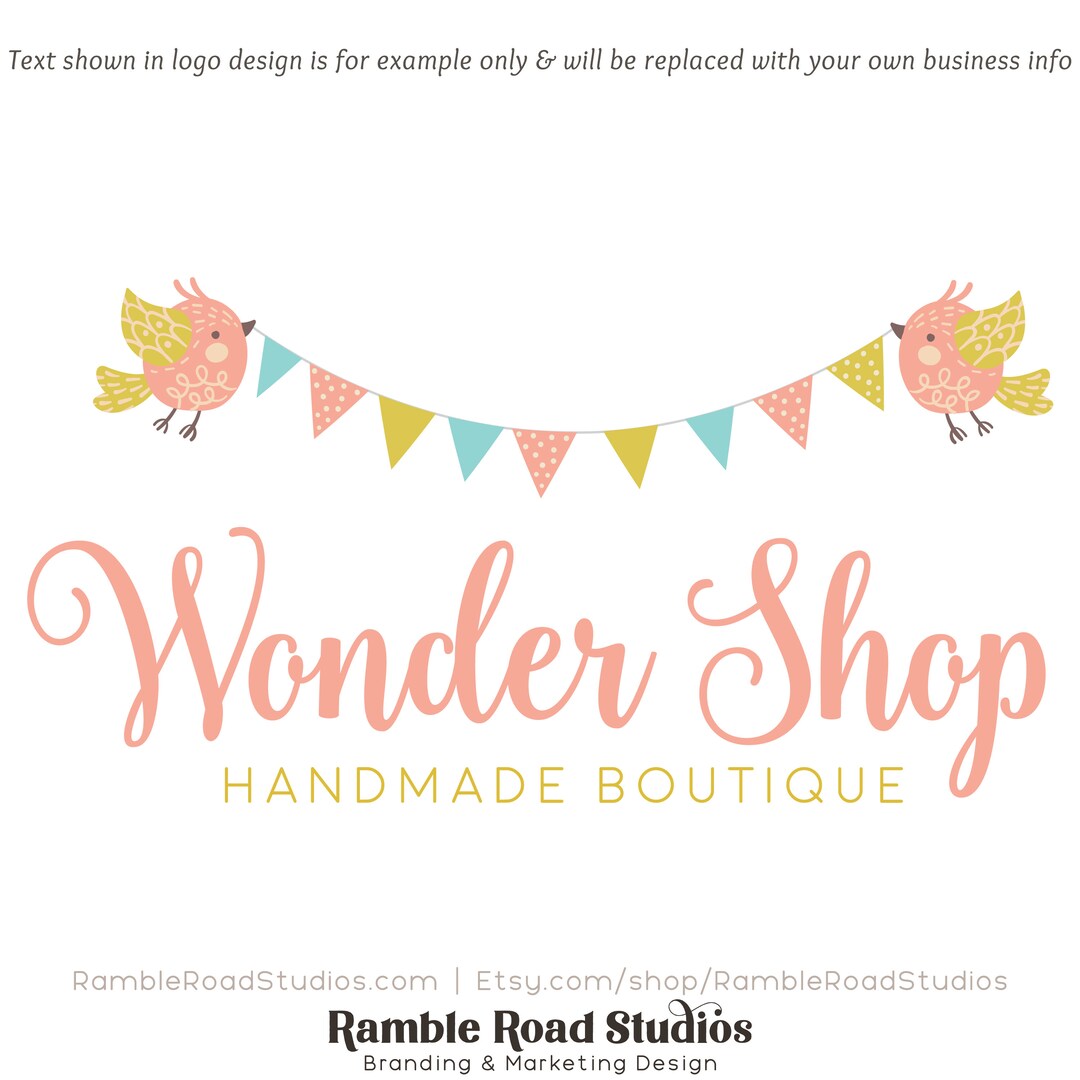 Birds & Bunting Logo Design Web Print Files Watermarks limited Edition ...