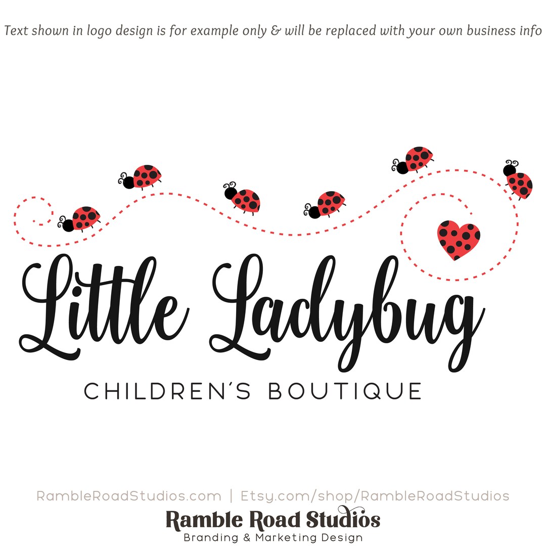 Ladybug Premade Logo Design Web & Print Files Watermarks Limited ...
