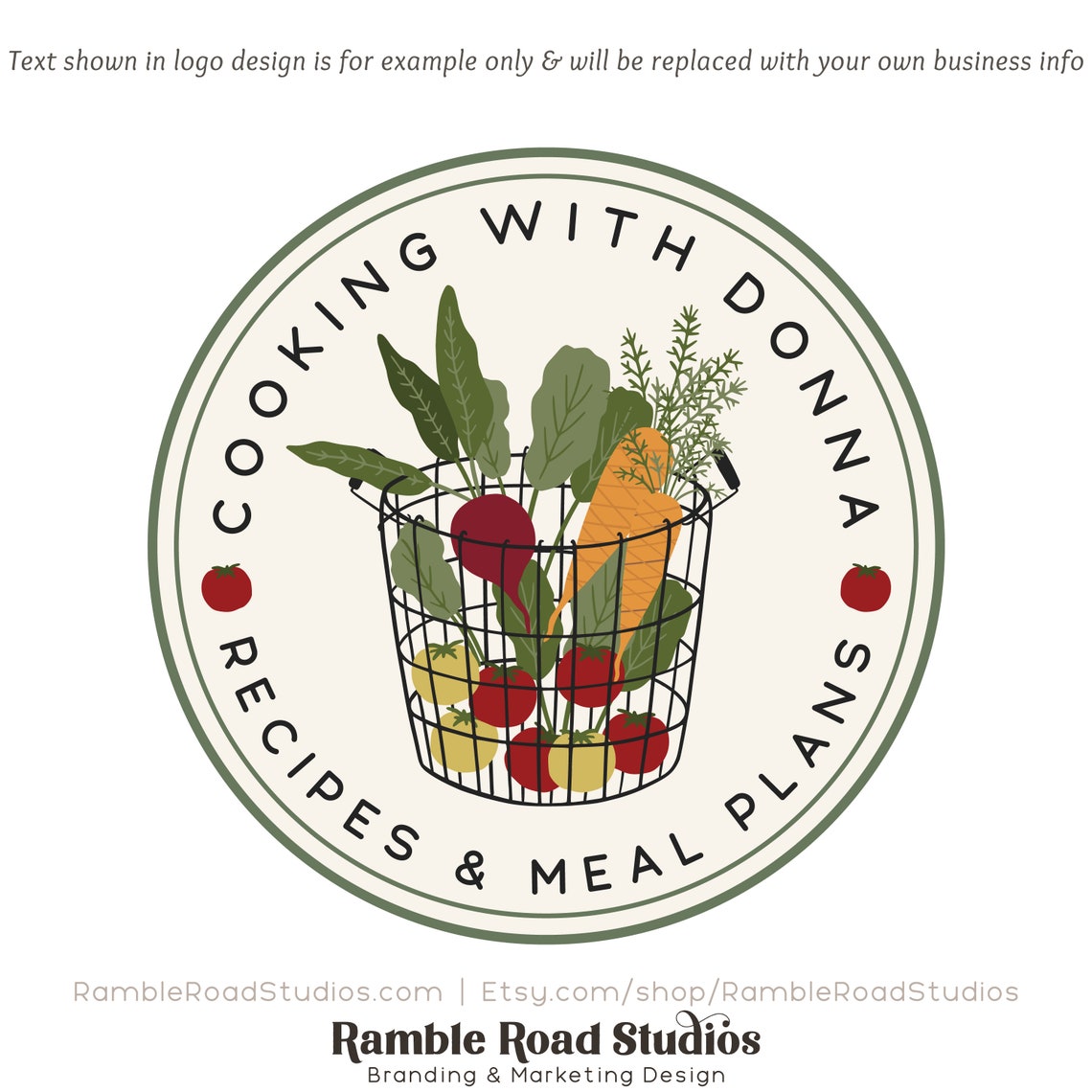 Vegetable Basket Logo Design Web Print Files Watermarks - Etsy