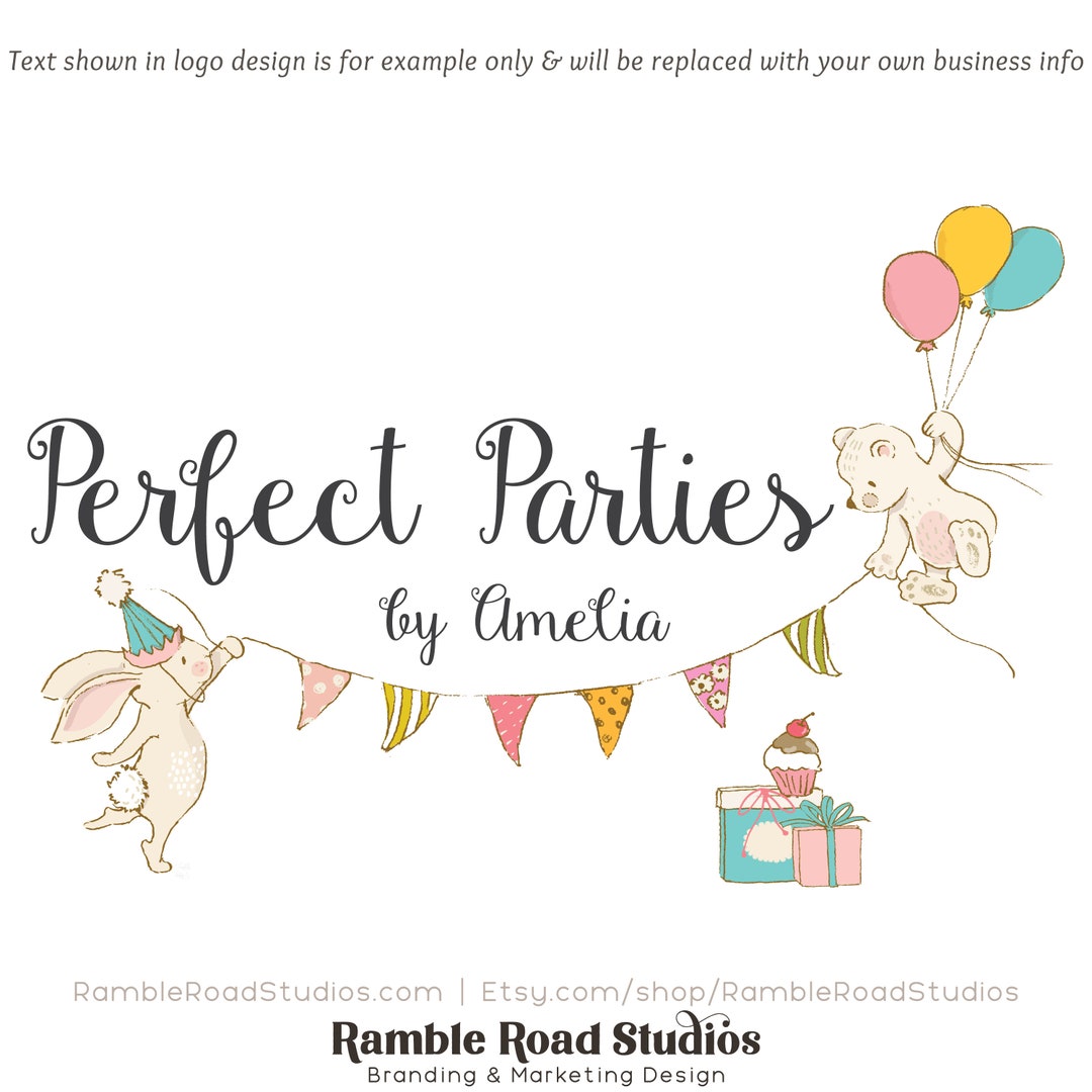Party Premade Logo Design Web & Print Files Watermarks - Etsy