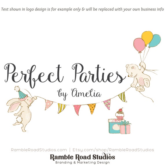 Party Premade Logo Design Web & Print Files Watermarks | Etsy