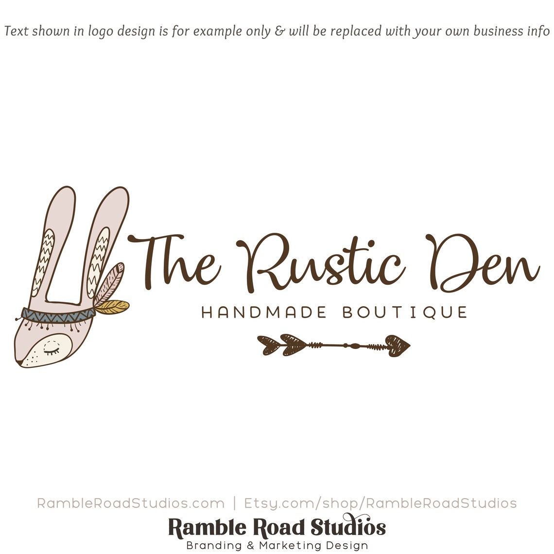Arrow & Rabbit Premade Logo Design Web Print Files - Etsy