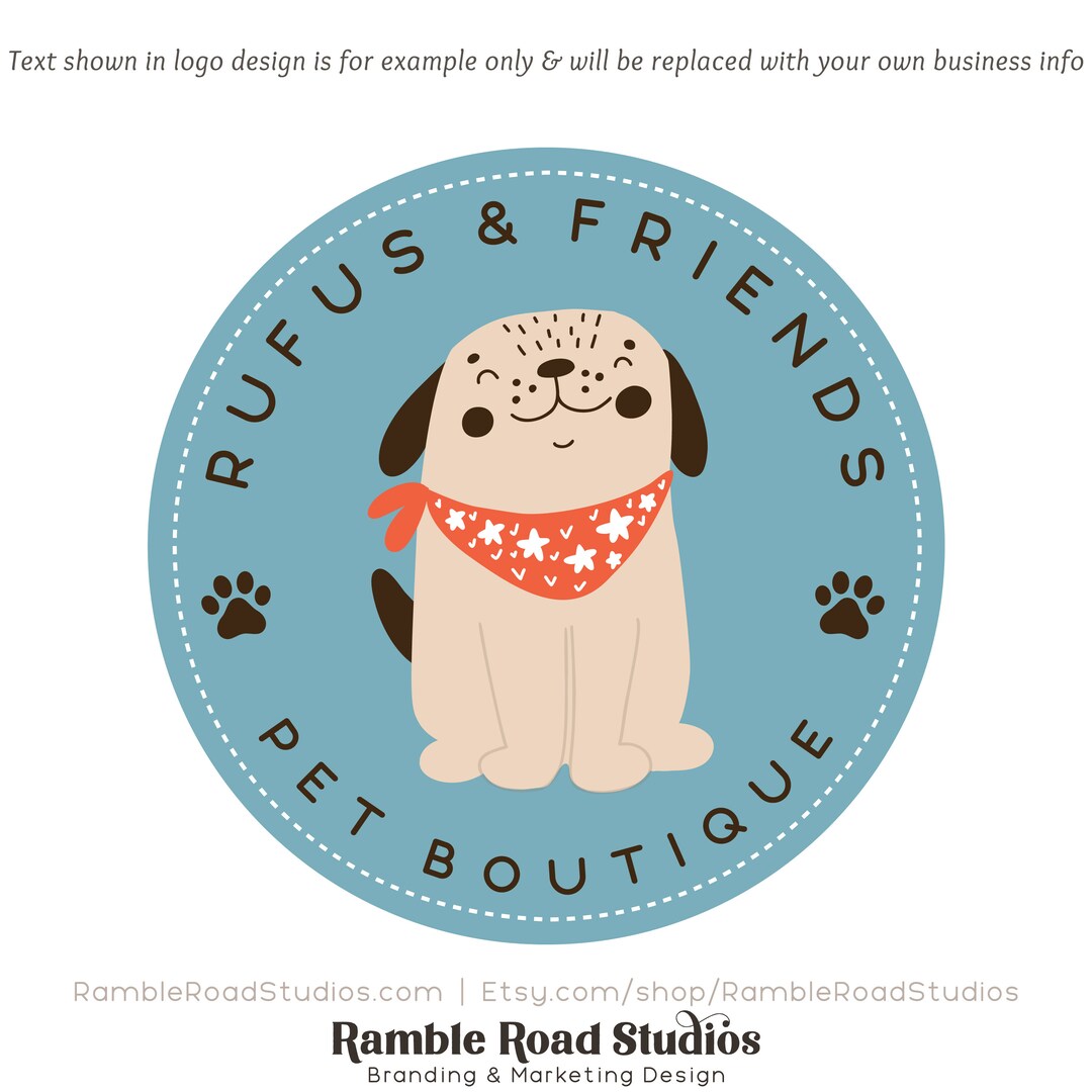 Cute Dog Logo Design Web Print Watermark Files Limited - Etsy
