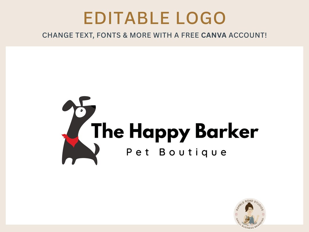 Editable Dog Logo Template: DIY Boutique Branding (canva Editable ...