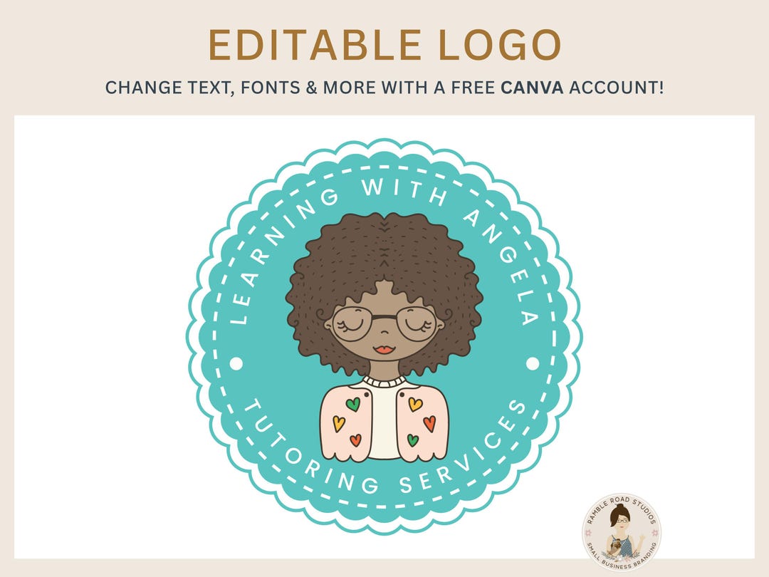 Premade Tutor Logo Design: DIY Editable in Canva (digital Download) - Etsy