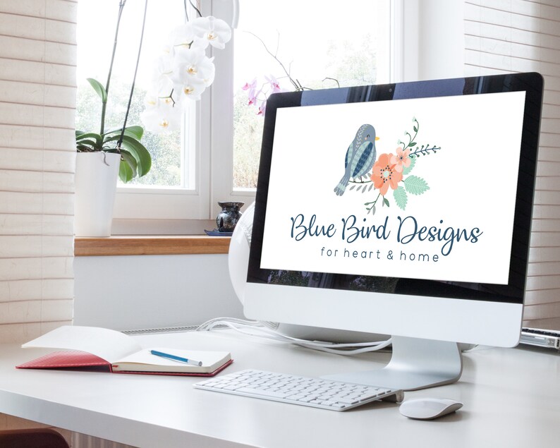 Blue Bird Premade Logo Web & Print Files Watermarks - Etsy