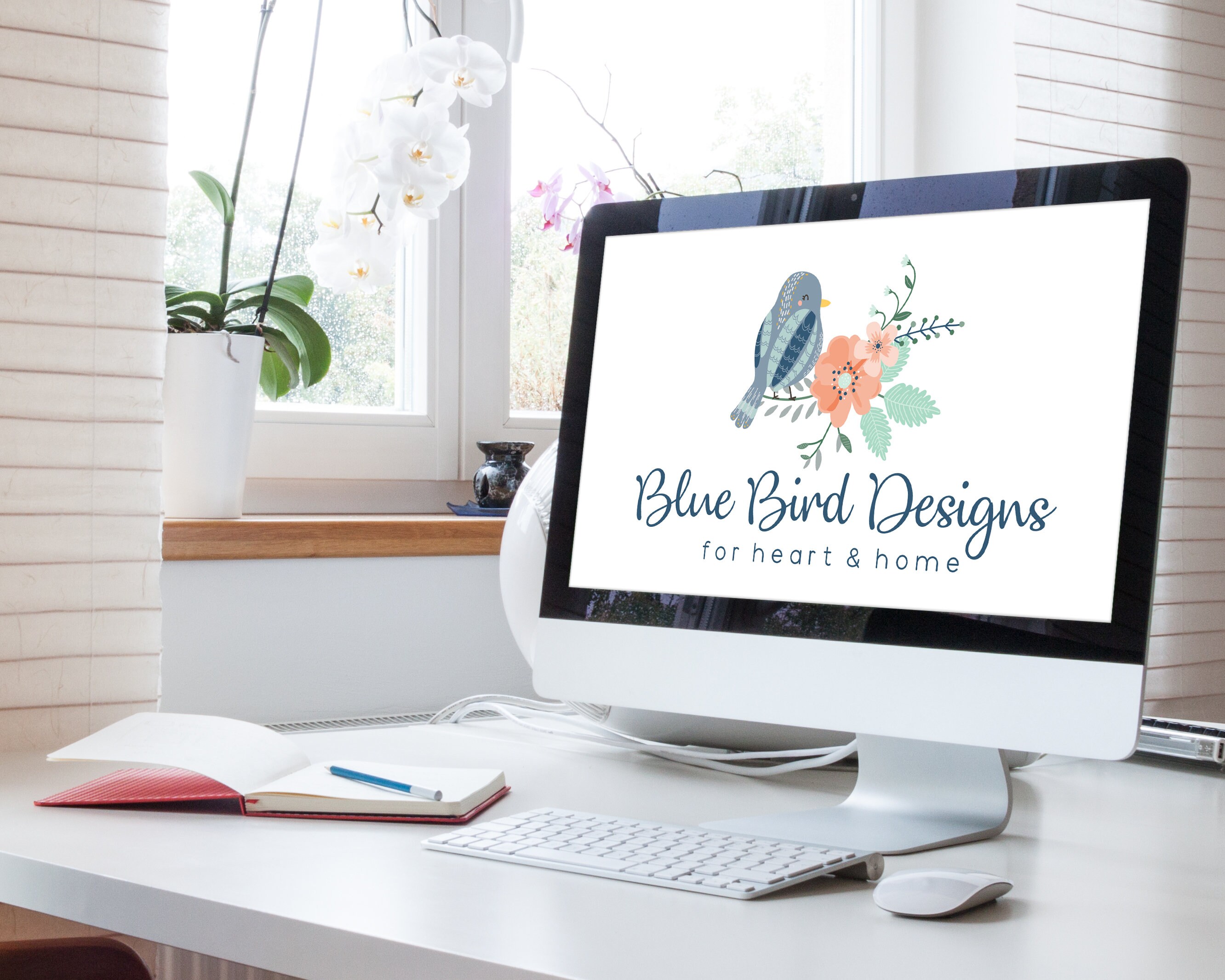 Blue Bird Premade Logo Web & Print Files Watermarks - Etsy