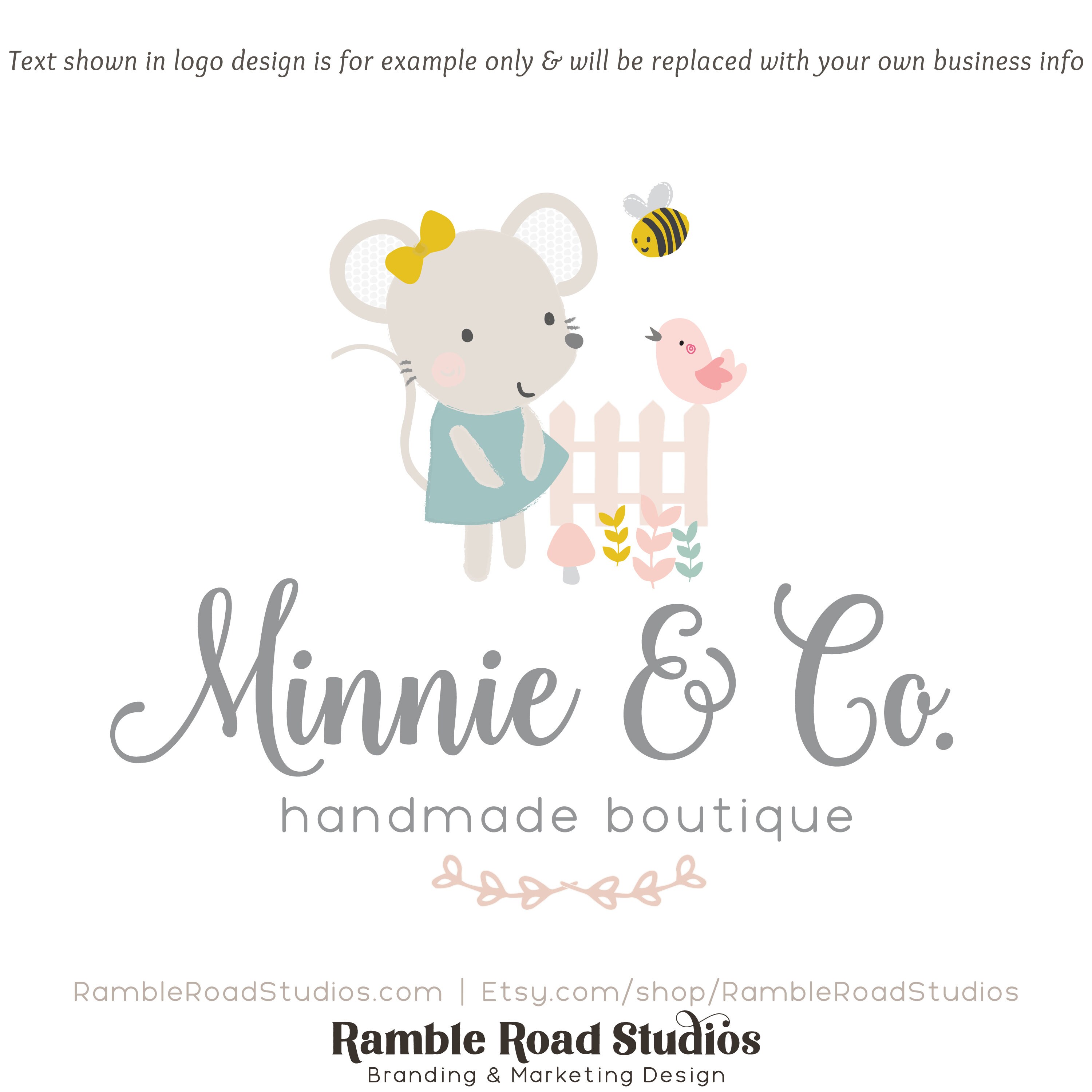 Stationery Design & Templates Sweet Mouse & Friends Premade Logo Design ...