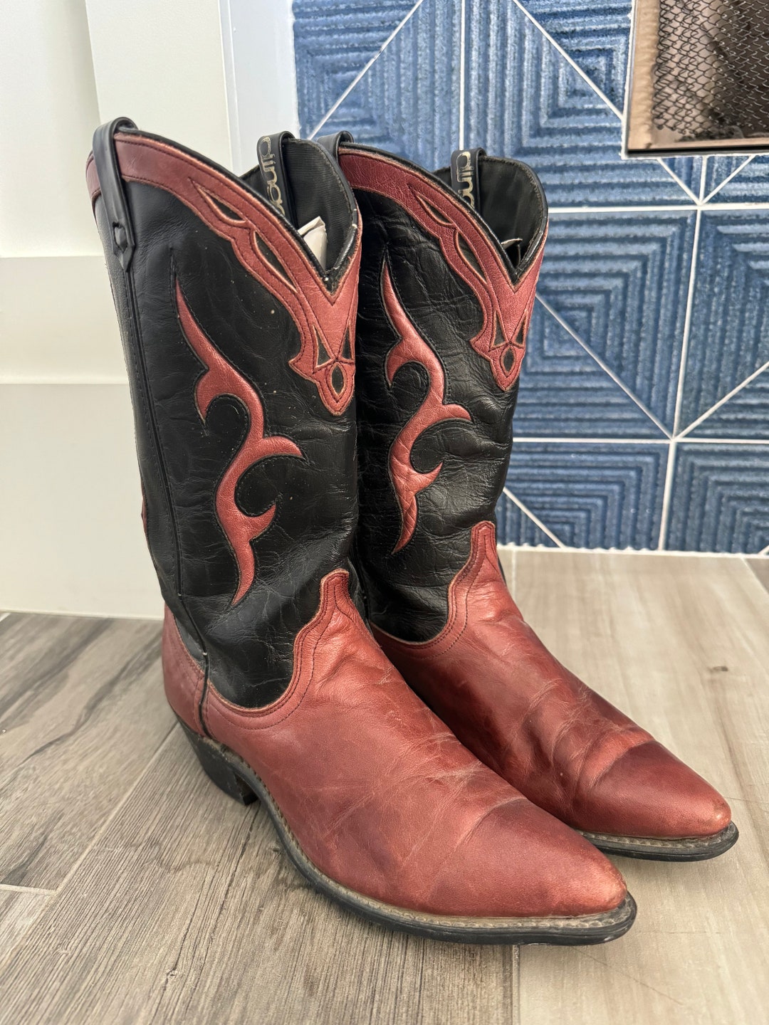 Vintage 90’s Cowgirl Boots Pink Dingo 7.5 - Etsy
