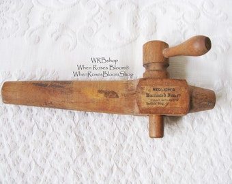 Antique Wood Barrel Spigot - Etsy