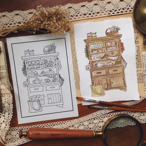 Cozy Buffet I Adult Coloring I Coloring Page - Etsy