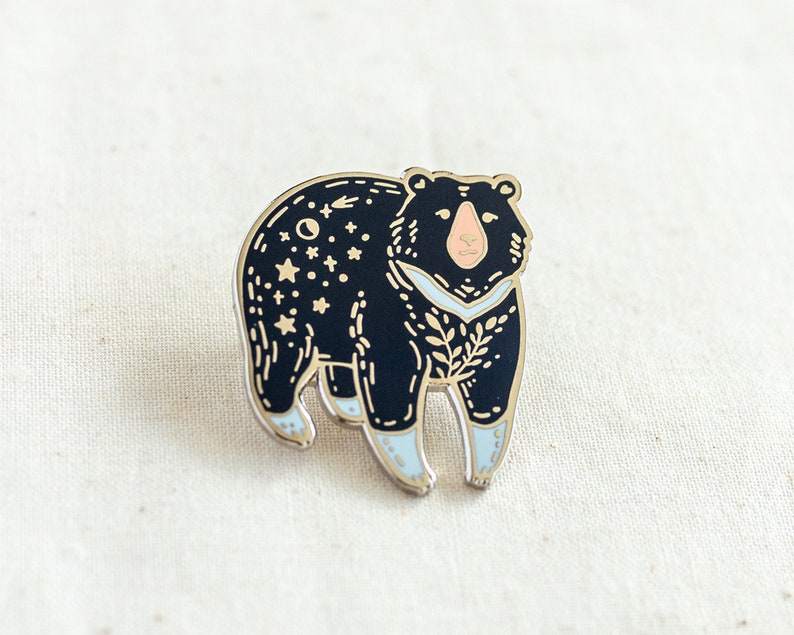 Moon Bear Enamel Pin Lapel Pin Badge | Etsy