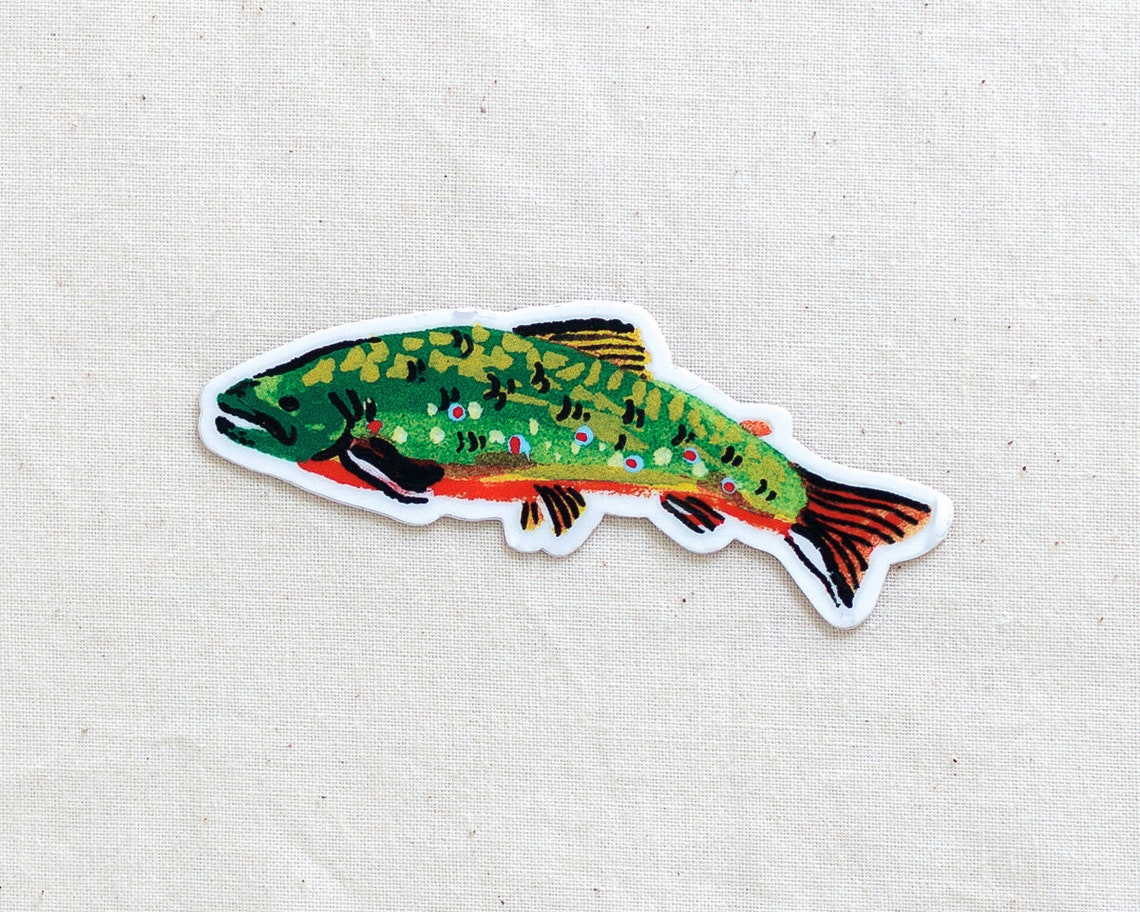 Brook Trout Fish Sticker Waterproof Vinyl Sticker - Etsy