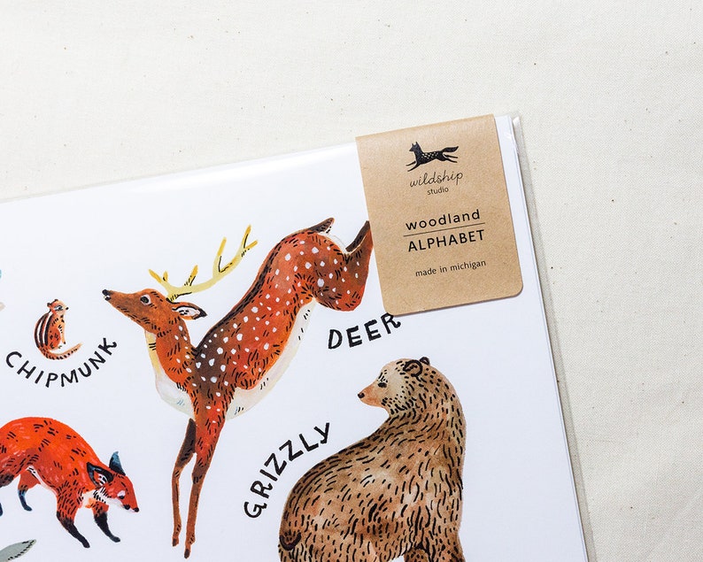 ABC Woodland Animal Alphabet - Art Print - Etsy