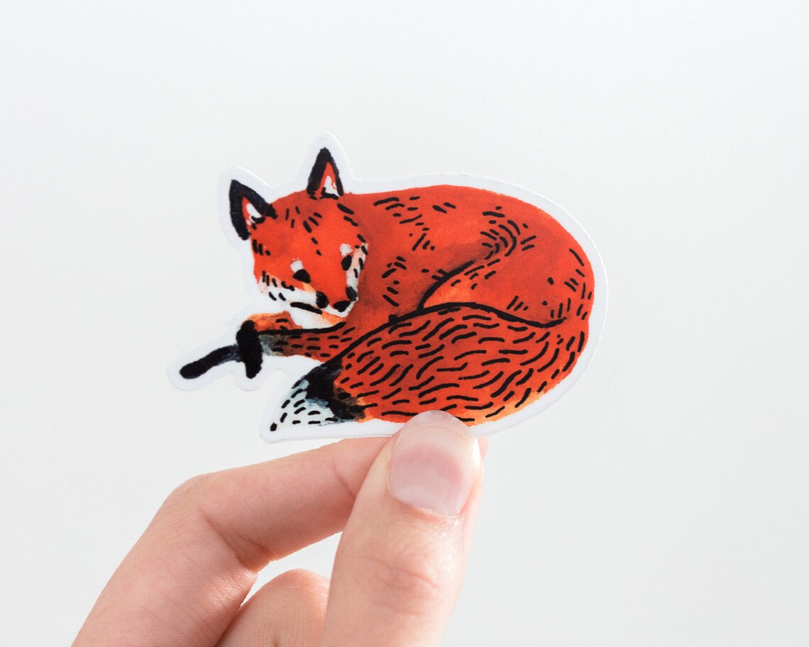 Red Fox Animal Sticker - Waterproof Vinyl Sticker - Etsy