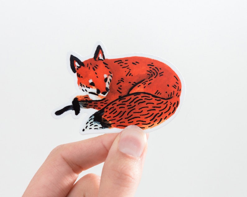 Red Fox Animal Sticker Waterproof Vinyl Sticker | Etsy