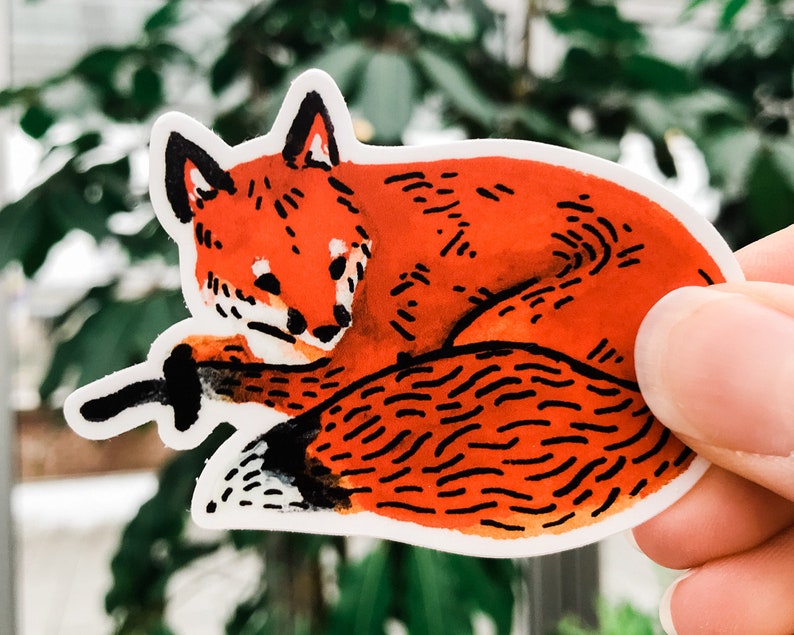 Red Fox Animal Sticker Waterproof Vinyl Sticker | Etsy