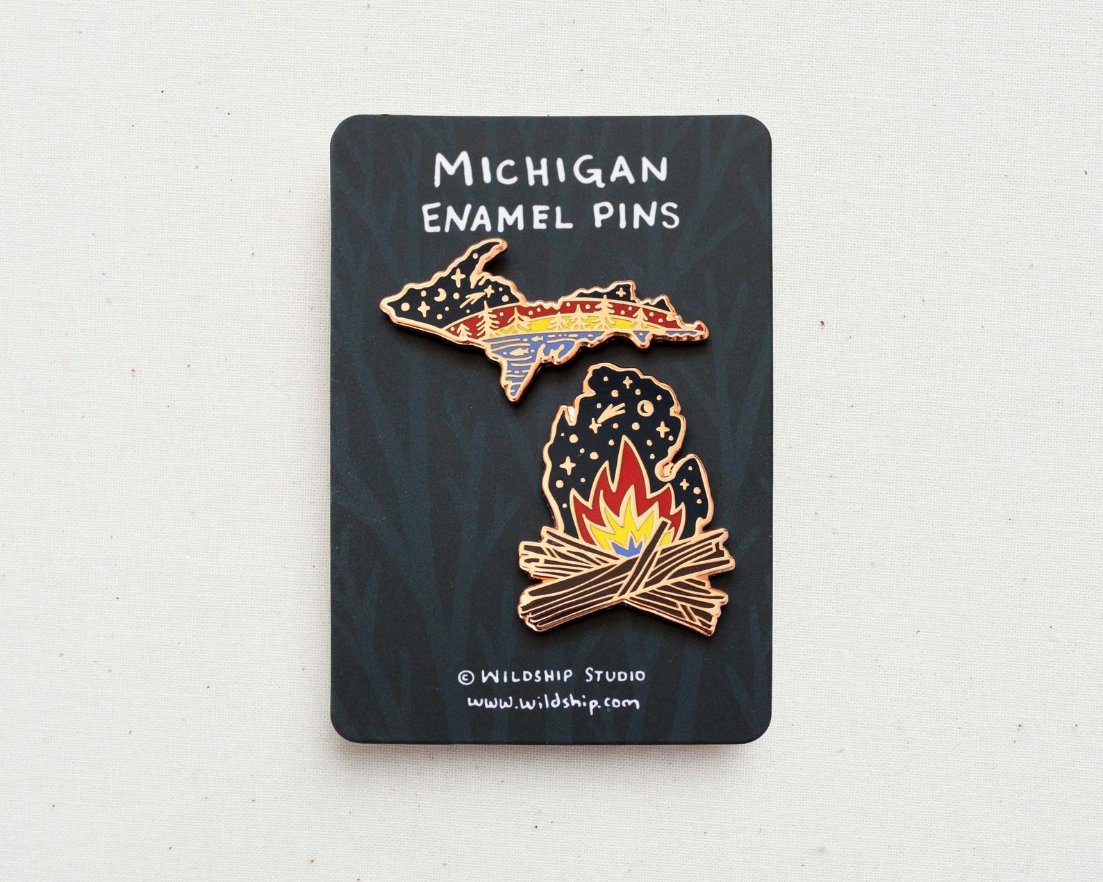 Michigan Campfire Enamel Pin Lapel Pin Badge | Etsy