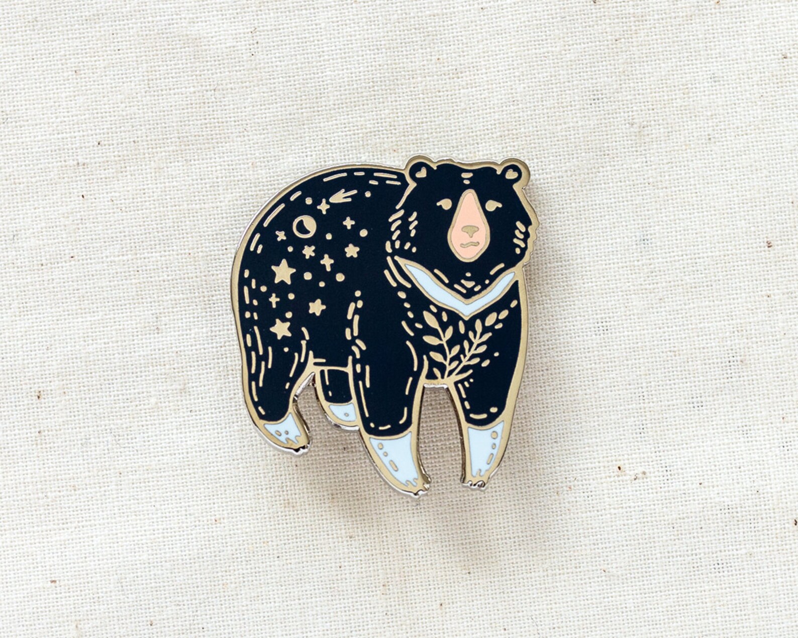 Moon Bear Enamel Pin - Lapel Pin - Badge - Etsy