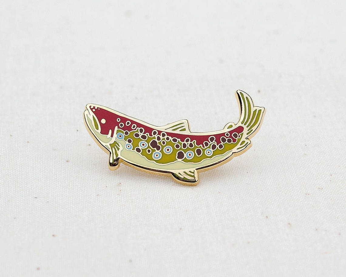 Brown Trout Enamel Pin Lapel Pin Badge | Etsy