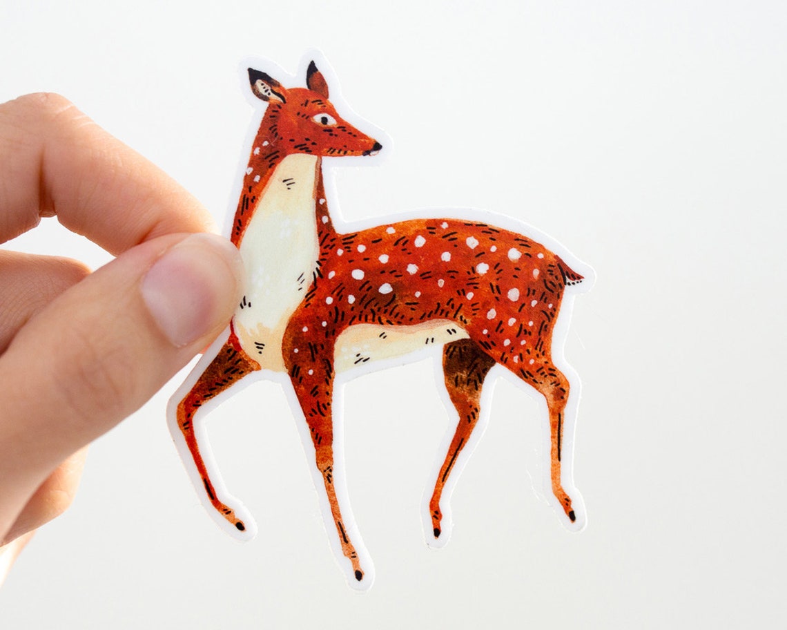 Deer Animal Sticker Waterproof Vinyl Sticker | Etsy