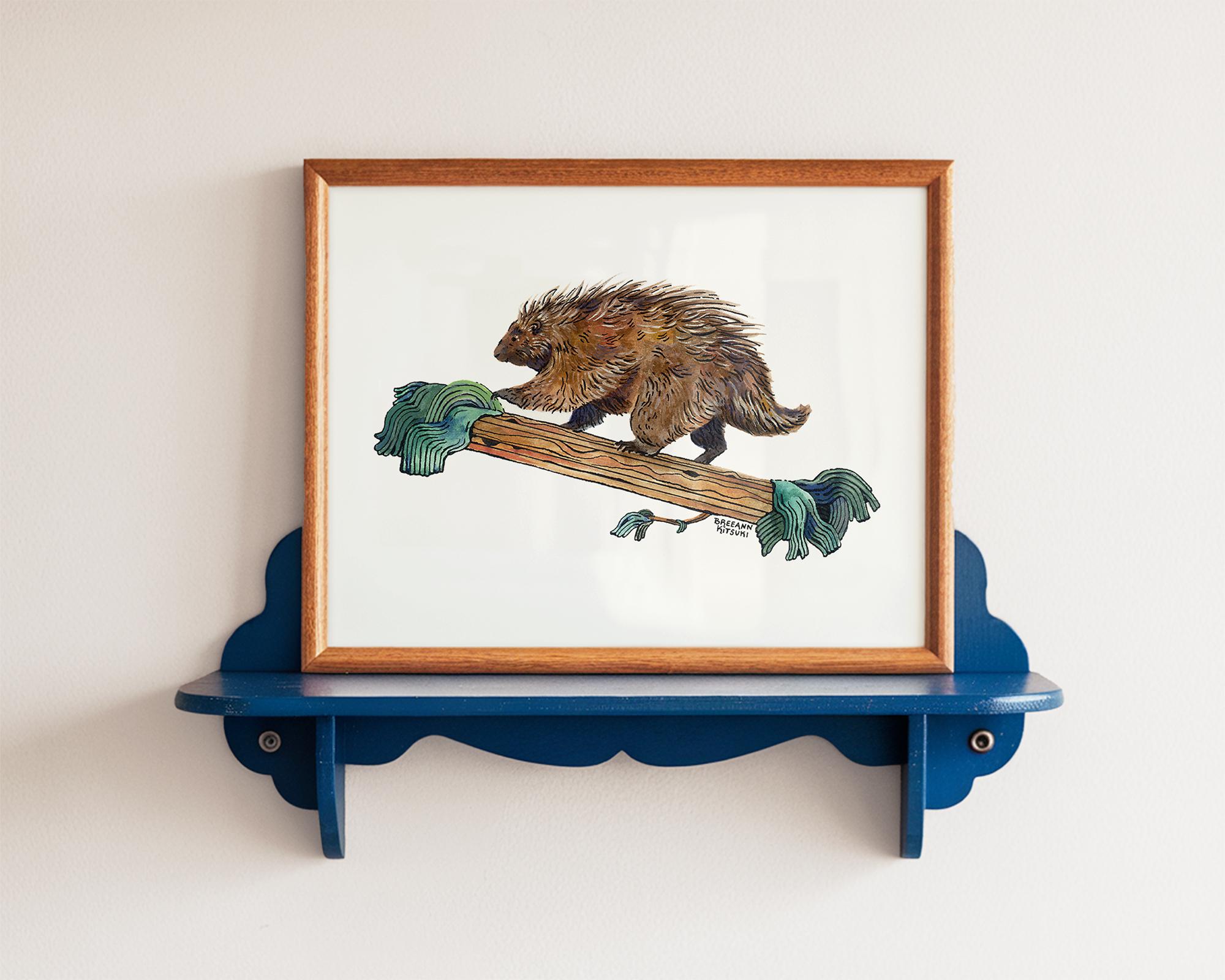 Porcupine - Art Print - Etsy