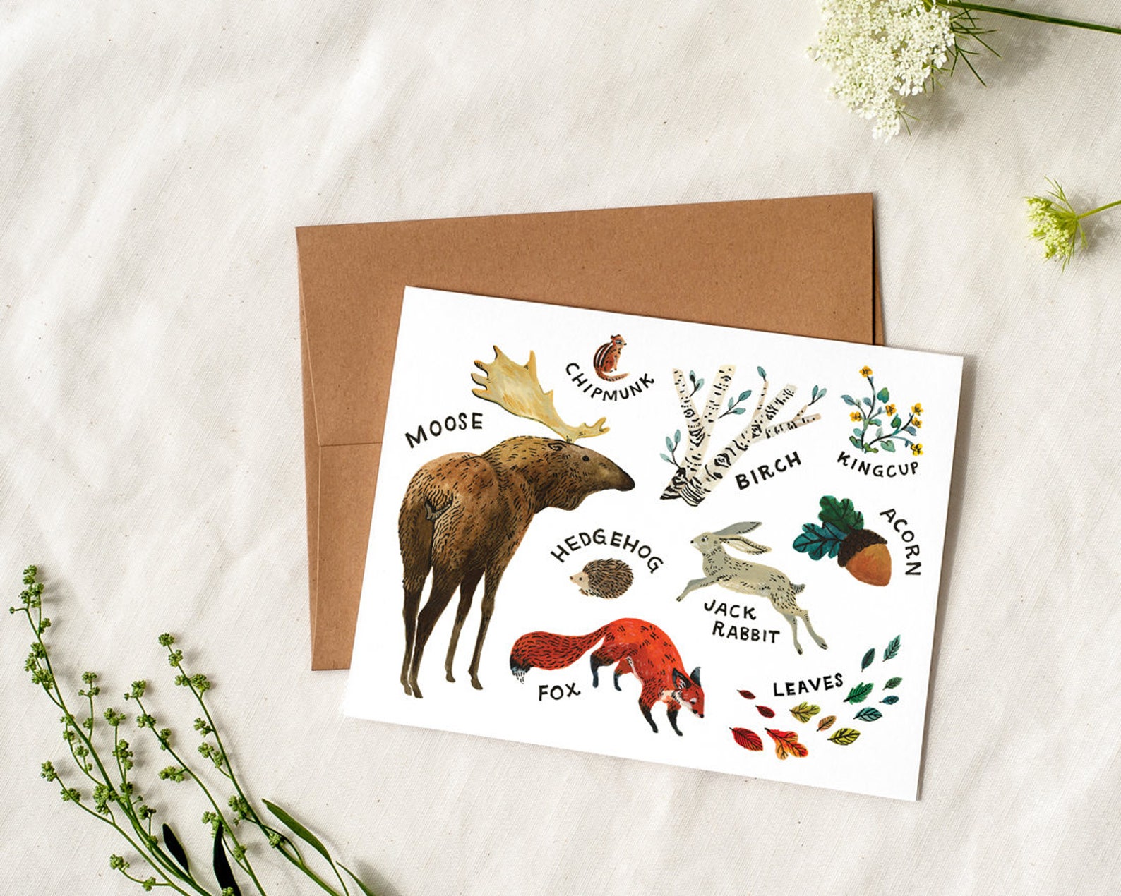 Woodland Animals - Greeting Card - Etsy