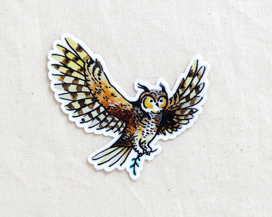 Owl Animal Sticker - Waterproof Vinyl Sticker - Etsy