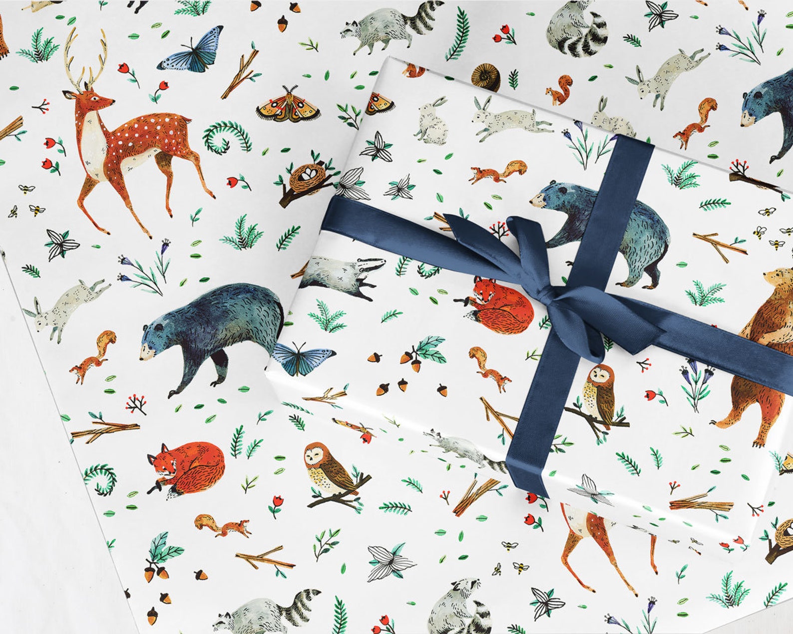 Woodland Animals Gift Wrap Wrapping Paper Sheets - Etsy