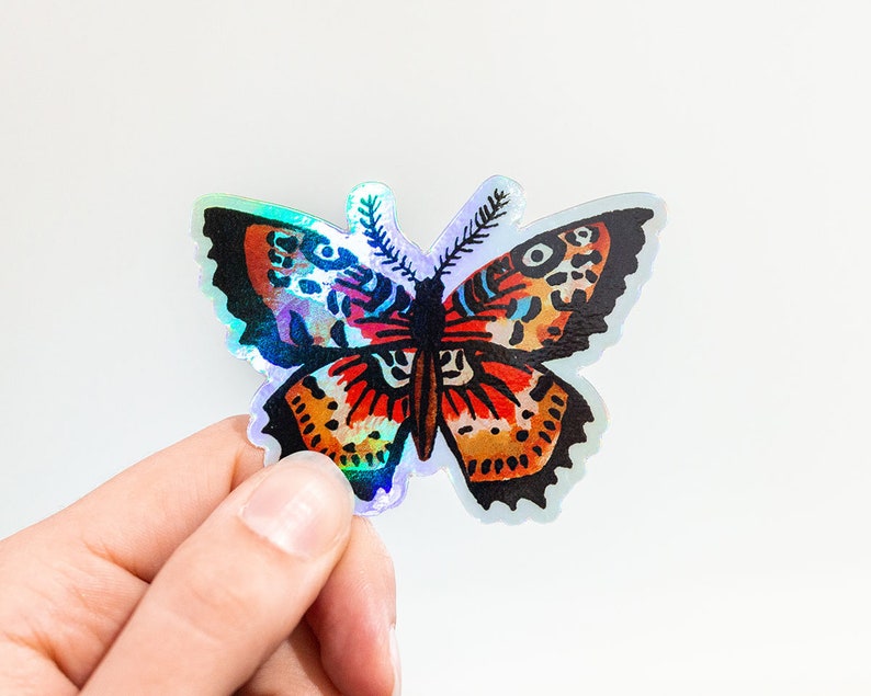 Holographic Butterfly Animal Sticker - Waterproof Vinyl Sticker - Etsy