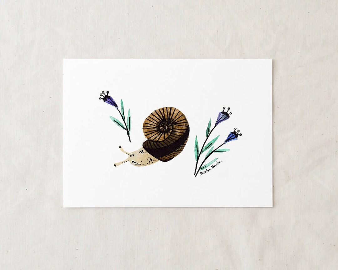 Snail Art Print - Etsy
