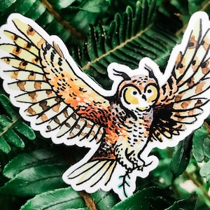 Owl Animal Sticker - Waterproof Vinyl Sticker - Etsy