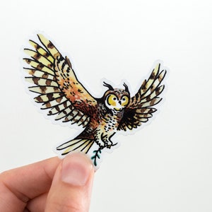 Owl Animal Sticker - Waterproof Vinyl Sticker - Etsy