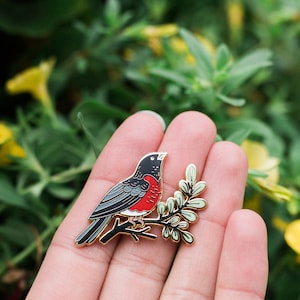Robin Enamel Pin - Lapel Pin - Badge - Etsy