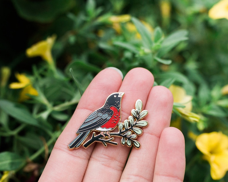 Robin Enamel Pin Lapel Pin Badge - Etsy UK