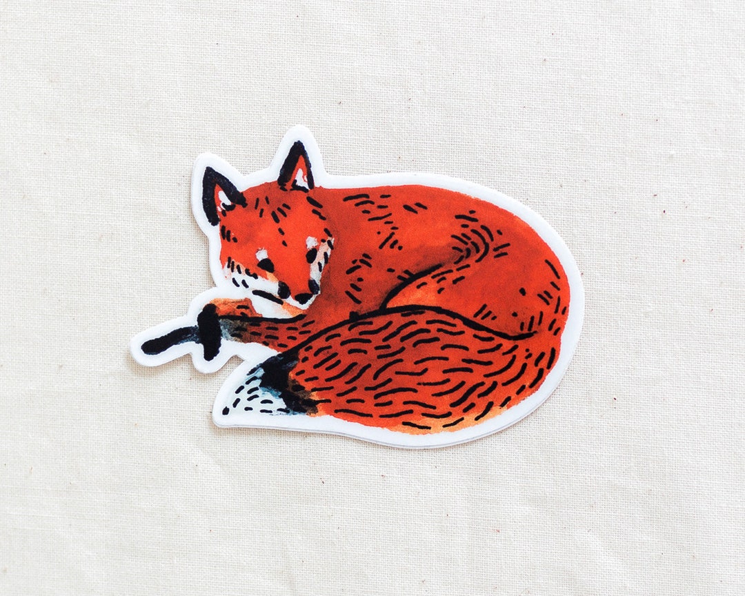 Red Fox Animal Sticker - Waterproof Vinyl Sticker - Etsy