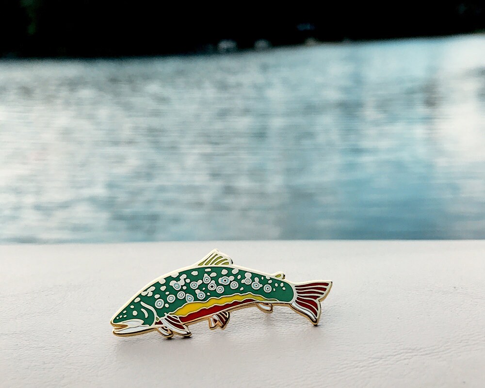 Brook Trout Enamel Pin - Lapel Pin - Badge - Etsy