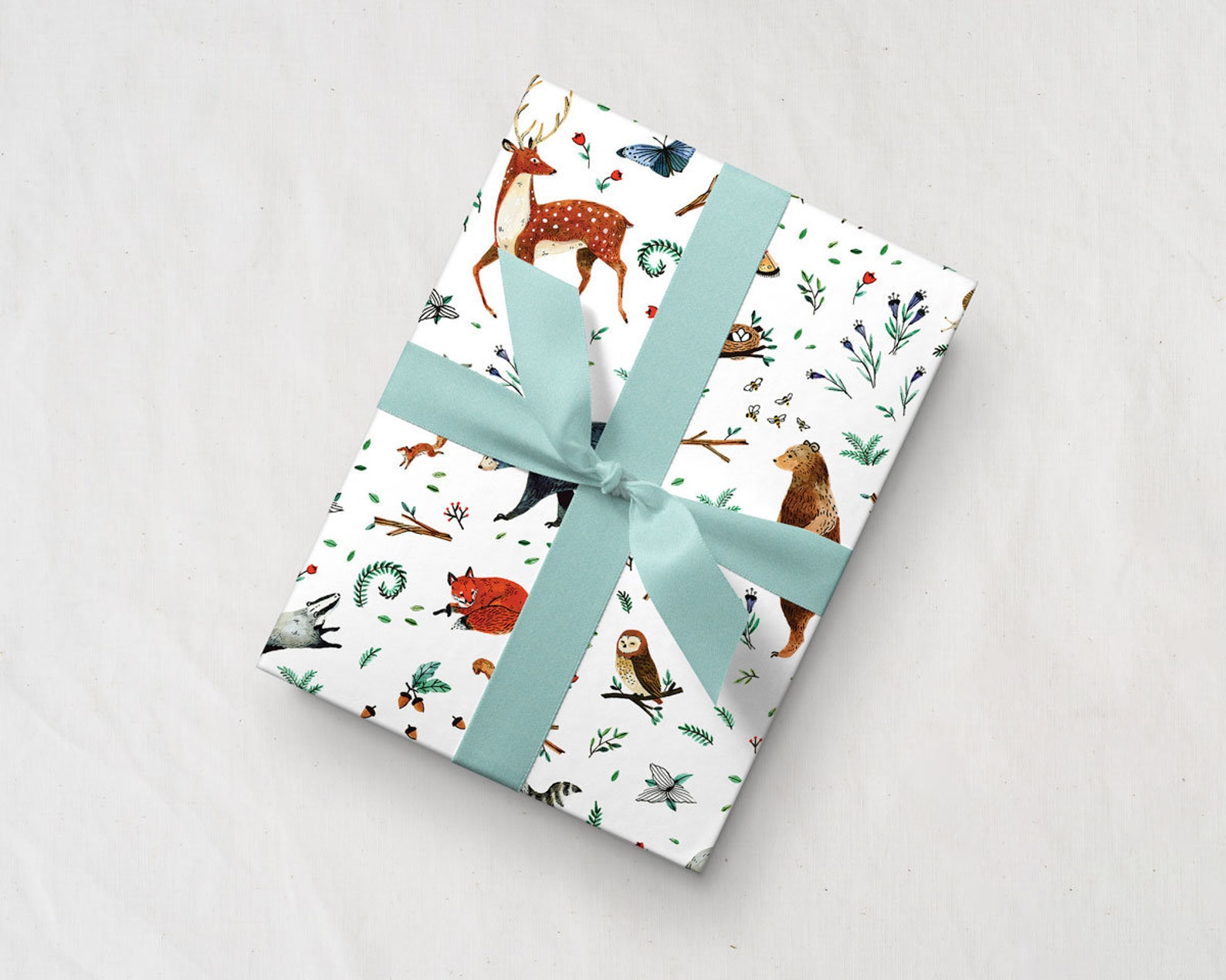 Woodland Animals Gift Wrap Wrapping Paper Sheets - Etsy
