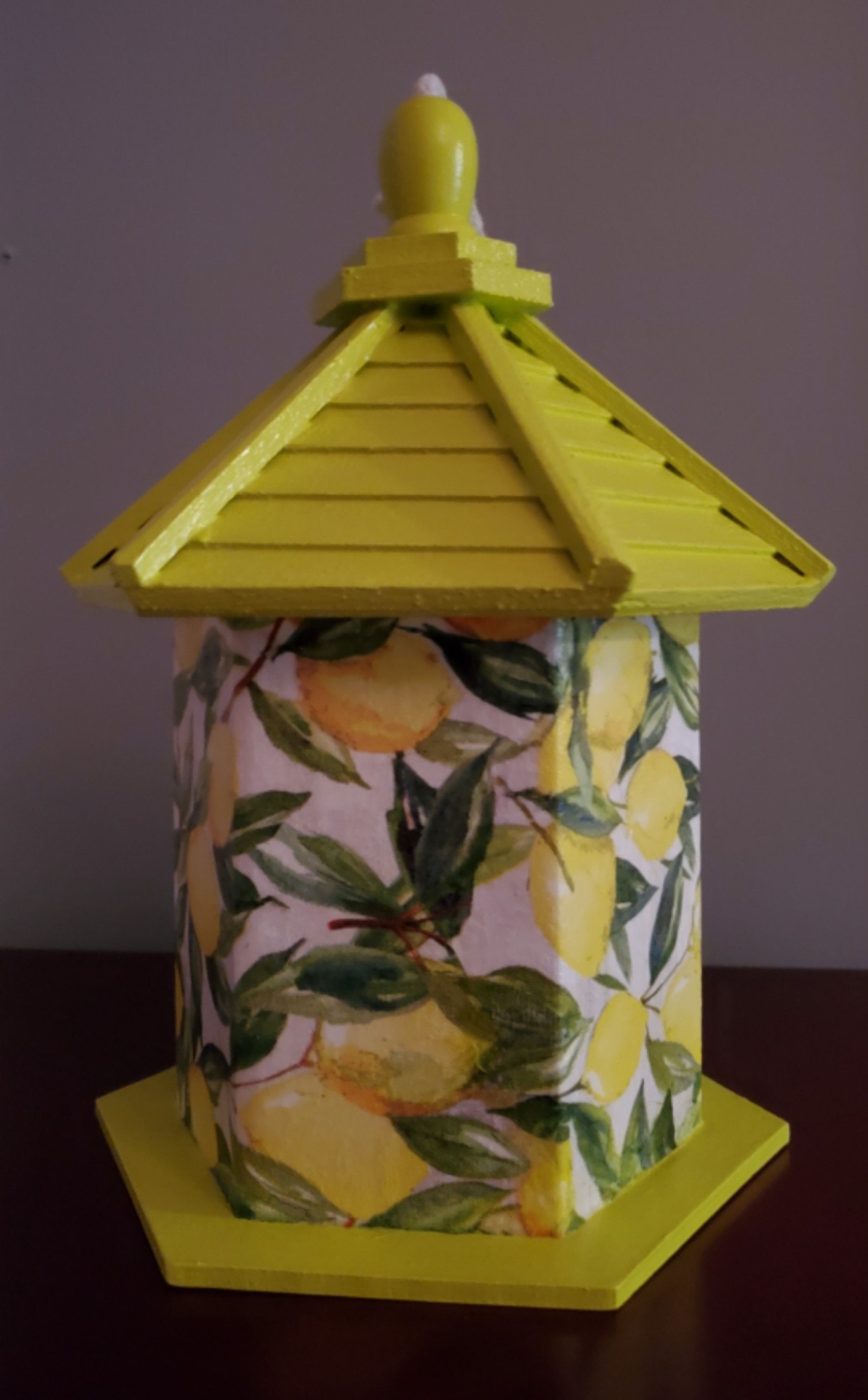 Lemons Decorative Gazebo Birdhouse With Decoupage & Hand - Etsy