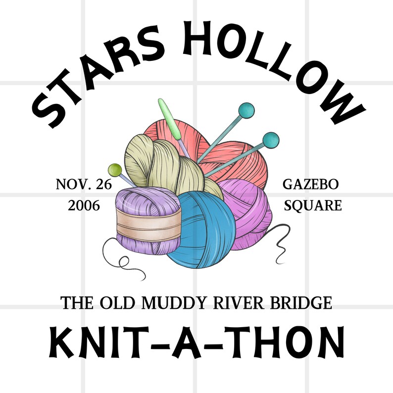 Stars Hollow PNG - Knit-a-thon - PNG for Sublimation - Etsy