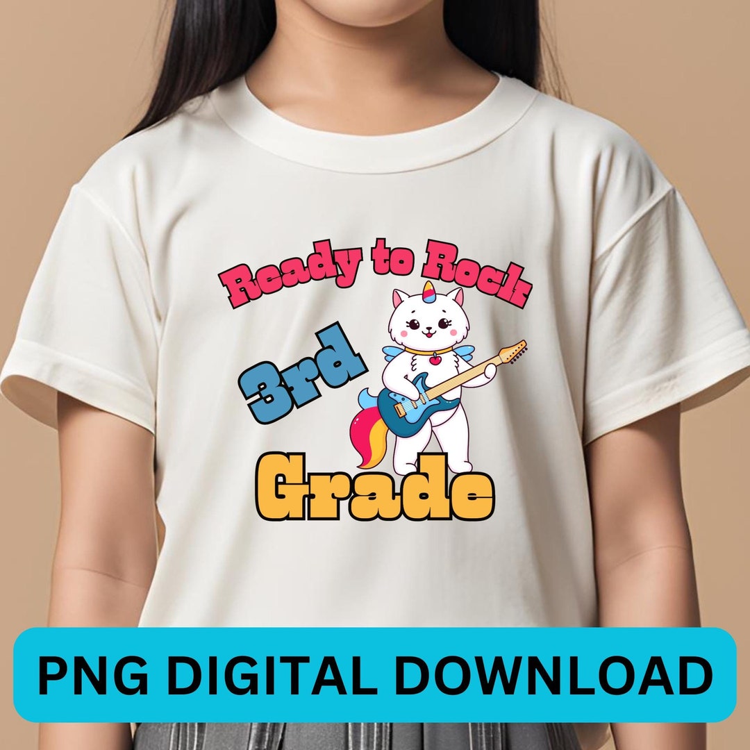 Back to School PNG - Ready to Rock 3rd Grade - Digital Download - PNG ...